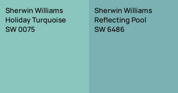 Sherwin Williams Holiday Turquoise vs. Sherwin Williams Reflecting Pool ...