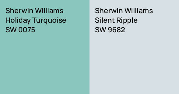 Sherwin Williams Holiday Turquoise vs. Sherwin Williams Silent Ripple ...