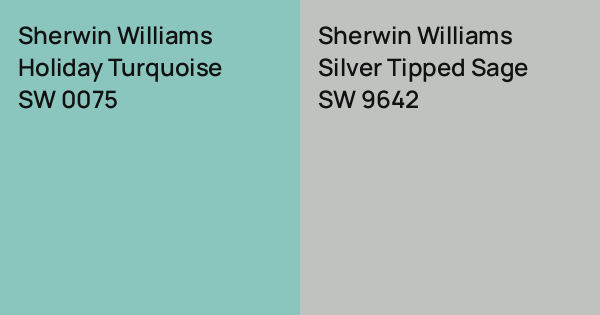 Sherwin Williams Holiday Turquoise vs. Sherwin Williams Silver Tipped ...