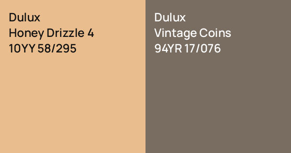 Dulux Honey Drizzle 4 vs. Dulux Vintage Coins comparison