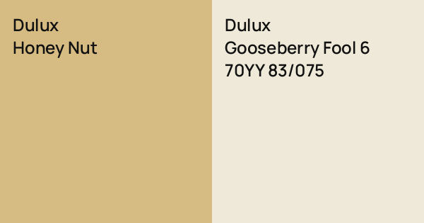 Dulux Honey Nut vs. Dulux Gooseberry Fool 6 comparison