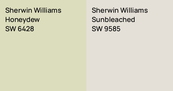 Sherwin Williams Honeydew vs. Sherwin Williams Sunbleached comparison
