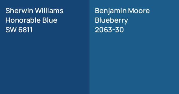 Sherwin Williams Honorable Blue vs. Benjamin Moore Blueberry comparison