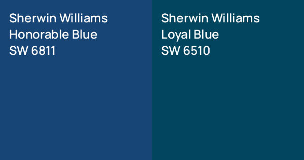 Sherwin Williams Honorable Blue vs. Sherwin Williams Loyal Blue comparison