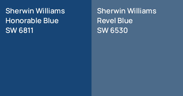 Sherwin Williams Honorable Blue vs. Sherwin Williams Revel Blue comparison