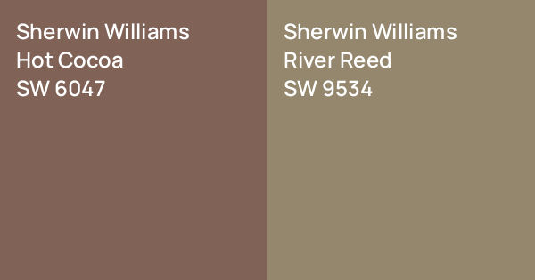 Sherwin Williams Hot Cocoa vs. Sherwin Williams River Reed comparison