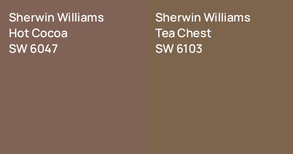 Sherwin Williams Hot Cocoa vs. Sherwin Williams Tea Chest comparison