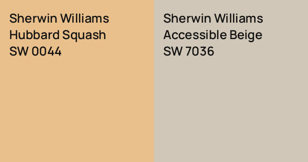 Sherwin Williams Hubbard Squash vs. Sherwin Williams Accessible Beige ...