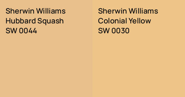 Sherwin Williams Hubbard Squash vs. Sherwin Williams Colonial Yellow ...