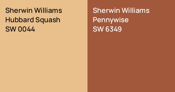 Sherwin Williams Hubbard Squash vs. Sherwin Williams Pennywise comparison