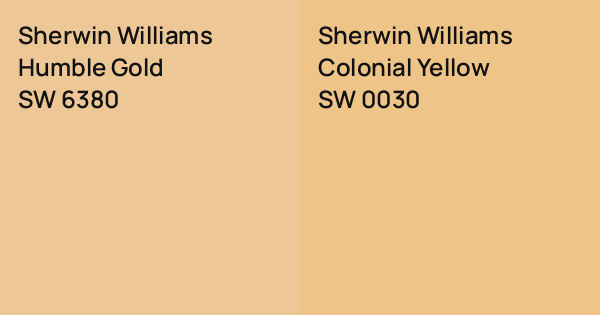 Sherwin Williams Humble Gold vs. Sherwin Williams Colonial Yellow ...