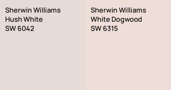 Sherwin Williams Hush White vs. Sherwin Williams White Dogwood comparison