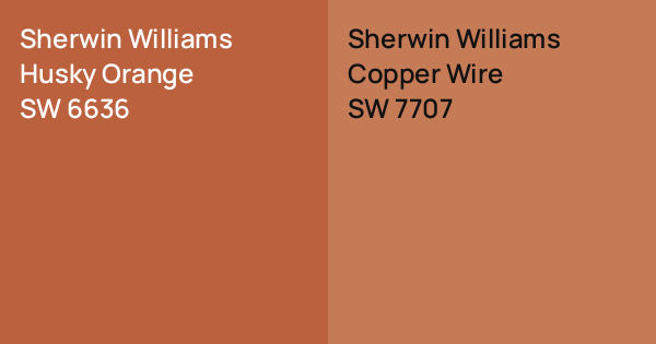 Sherwin Williams Husky Orange vs. Sherwin Williams Copper Wire comparison