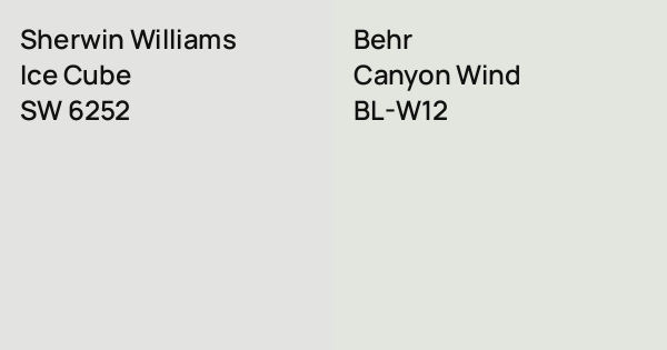 Sherwin Williams Ice Cube vs. Behr Canyon Wind comparison