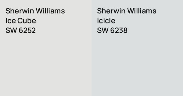 Sherwin Williams Ice Cube vs. Sherwin Williams Icicle comparison