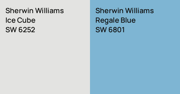 Sherwin Williams Ice Cube vs. Sherwin Williams Regale Blue comparison