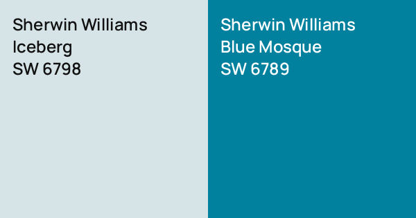 Sherwin Williams Iceberg vs. Sherwin Williams Blue Mosque comparison