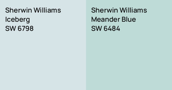 Sherwin Williams Iceberg vs. Sherwin Williams Meander Blue comparison