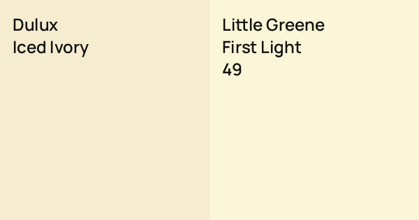 Dulux Iced Ivory vs. Little Greene First Light comparison