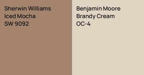 Sherwin Williams Iced Mocha vs. Benjamin Moore Brandy Cream comparison