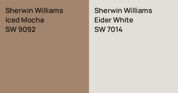 Sherwin Williams Iced Mocha vs. Sherwin Williams Eider White comparison