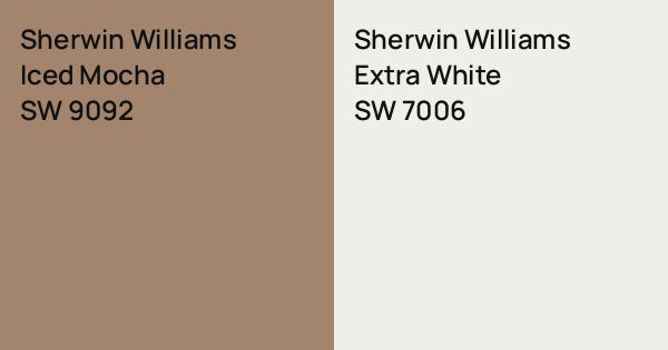 Sherwin Williams Iced Mocha vs. Sherwin Williams Extra White comparison