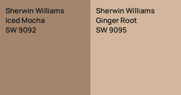 Sherwin Williams Iced Mocha vs. Sherwin Williams Ginger Root comparison