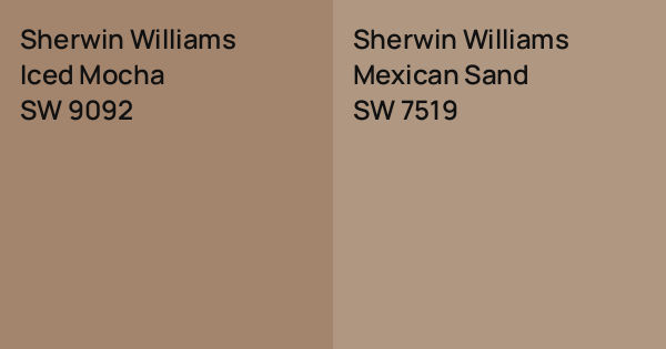 Sherwin Williams Iced Mocha vs. Sherwin Williams Mexican Sand comparison