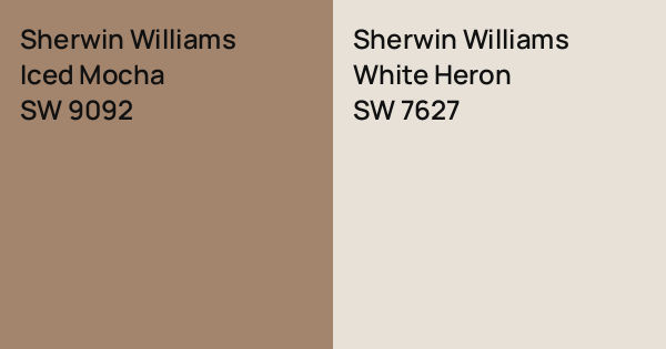 Sherwin Williams Iced Mocha vs. Sherwin Williams White Heron comparison