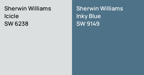 Sherwin Williams Icicle vs. Sherwin Williams Inky Blue comparison