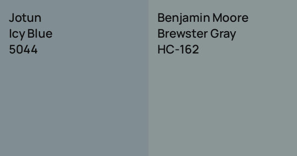Jotun Icy Blue vs. Benjamin Moore Brewster Gray comparison