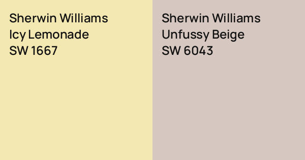 Sherwin Williams Icy Lemonade vs. Sherwin Williams Unfussy Beige comparison