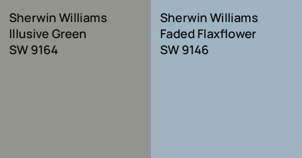 Sherwin Williams Illusive Green vs. Sherwin Williams Faded Flaxflower ...