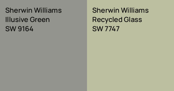 Sherwin Williams Illusive Green vs. Sherwin Williams Recycled Glass ...
