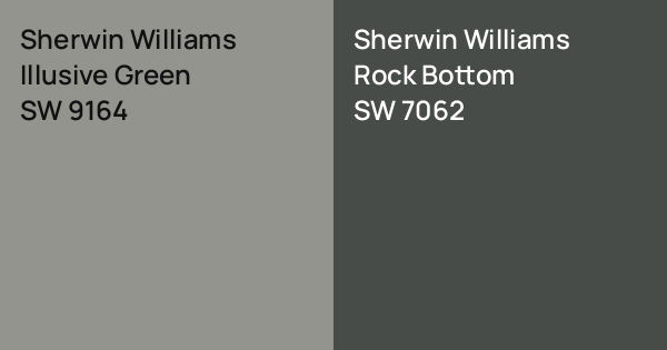 Sherwin Williams Illusive Green vs. Sherwin Williams Rock Bottom comparison
