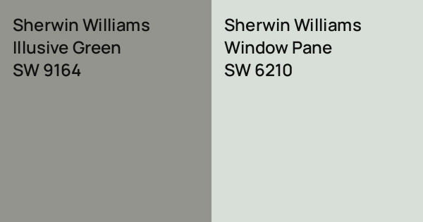Sherwin Williams Illusive Green vs. Sherwin Williams Window Pane comparison