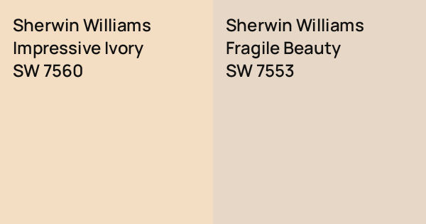 Sherwin Williams Impressive Ivory vs. Sherwin Williams Fragile Beauty ...