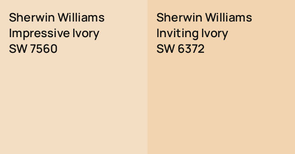 Sherwin Williams Impressive Ivory vs. Sherwin Williams Inviting Ivory ...