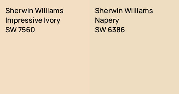 Sherwin Williams Impressive Ivory vs. Sherwin Williams Napery comparison