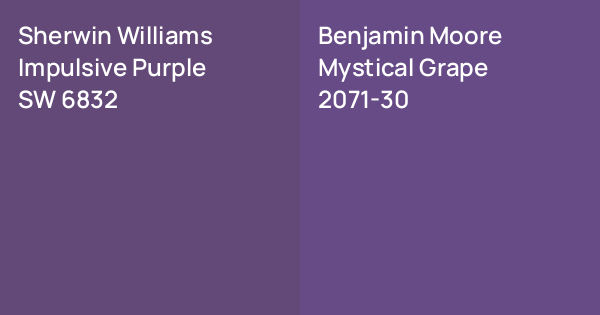 Sherwin Williams Impulsive Purple vs. Benjamin Moore Mystical Grape ...