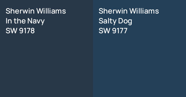 Sherwin Williams In the Navy vs. Sherwin Williams Salty Dog comparison