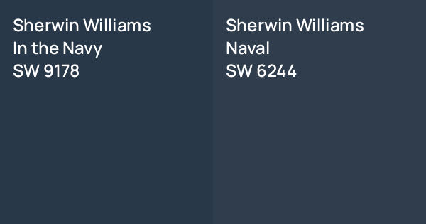 Sherwin Williams In the Navy vs. Sherwin Williams Naval comparison