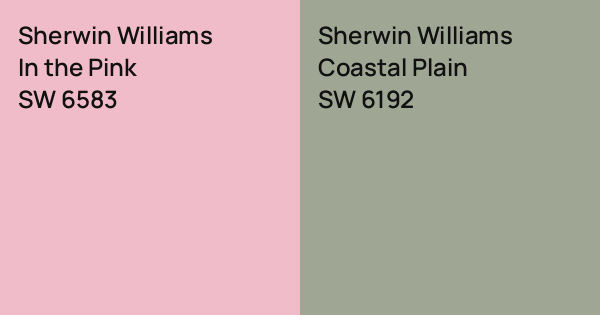 Sherwin Williams In the Pink vs. Sherwin Williams Coastal Plain comparison