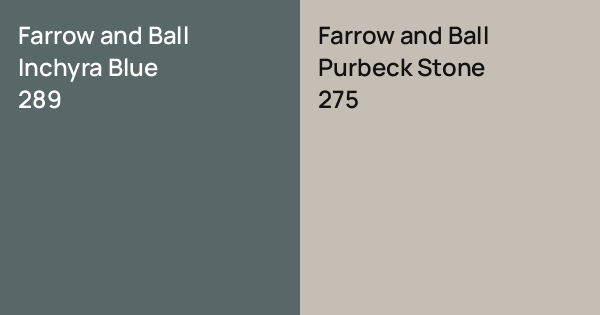 Farrow and Ball Inchyra Blue vs. Farrow and Ball Purbeck Stone comparison