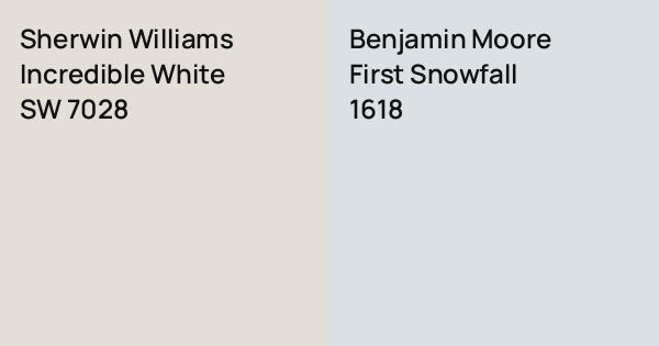 Sherwin Williams Incredible White vs. Benjamin Moore First Snowfall ...
