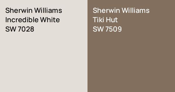 Sherwin Williams Incredible White vs. Sherwin Williams Tiki Hut comparison
