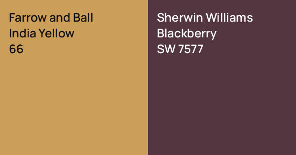 Farrow and Ball India Yellow vs. Sherwin Williams Blackberry comparison