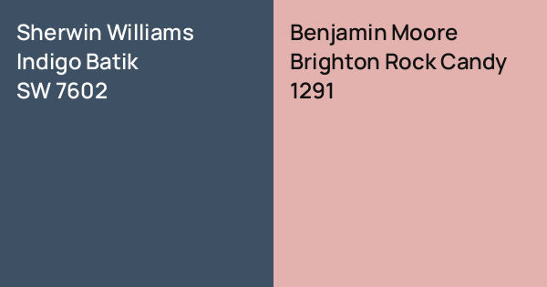 Sherwin Williams Indigo Batik vs. Benjamin Moore Brighton Rock Candy ...
