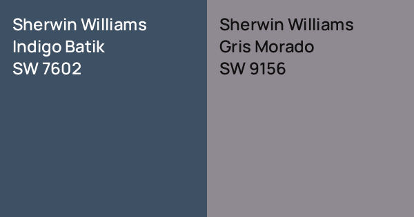 Sherwin Williams Indigo Batik vs. Sherwin Williams Gris Morado comparison