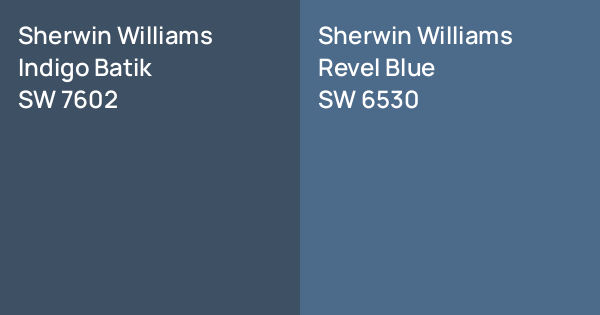 Sherwin Williams Indigo Batik vs. Sherwin Williams Revel Blue comparison